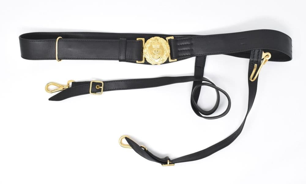Sword Belt Grain leather RN Naval Belt RN With slings R2518