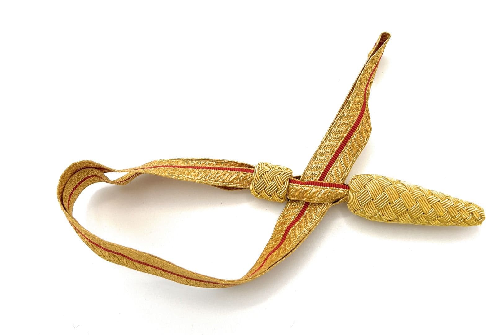Sword Knot Gold Red Wire Flat Ribbon R2544