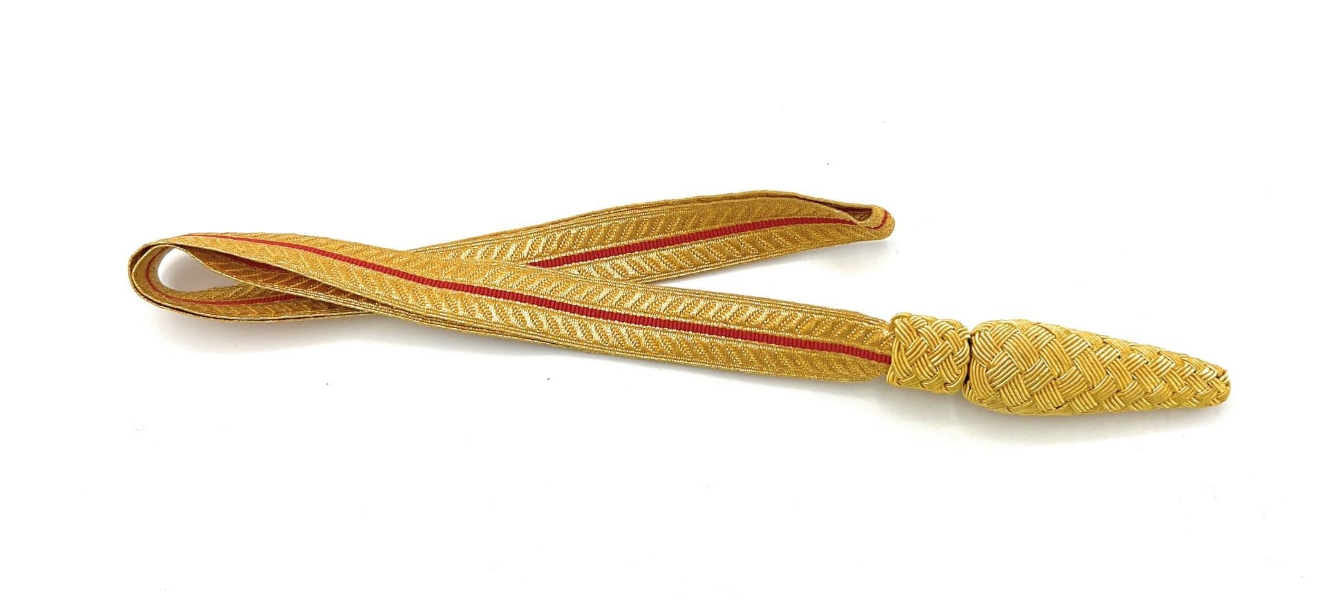 Sword Knot Gold Red Wire Flat Ribbon R2544