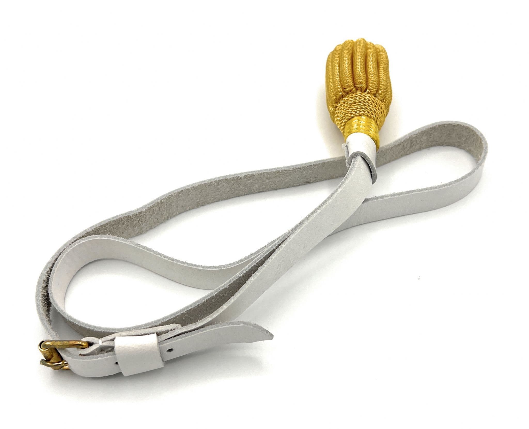 Sword Knot Gold White Leather with Buckle R670