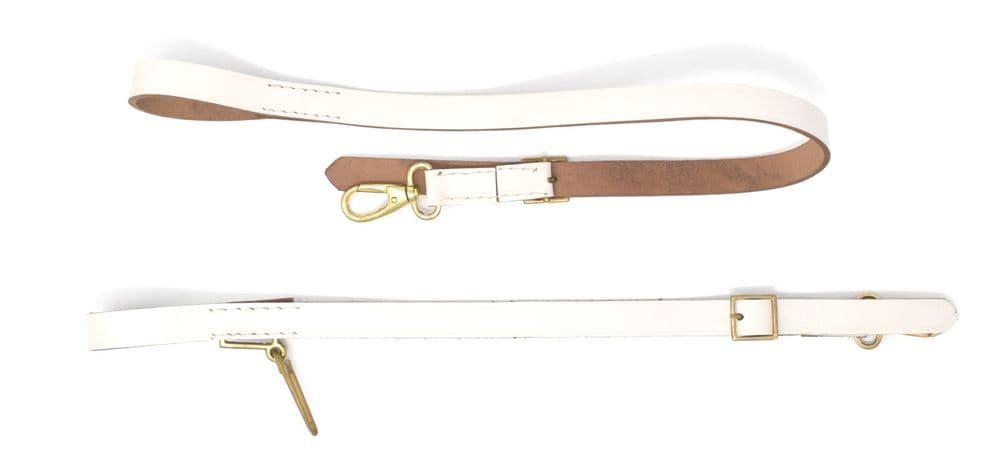 Sword Slings White Leather Slide over Belt Long Short Sling Gold ...