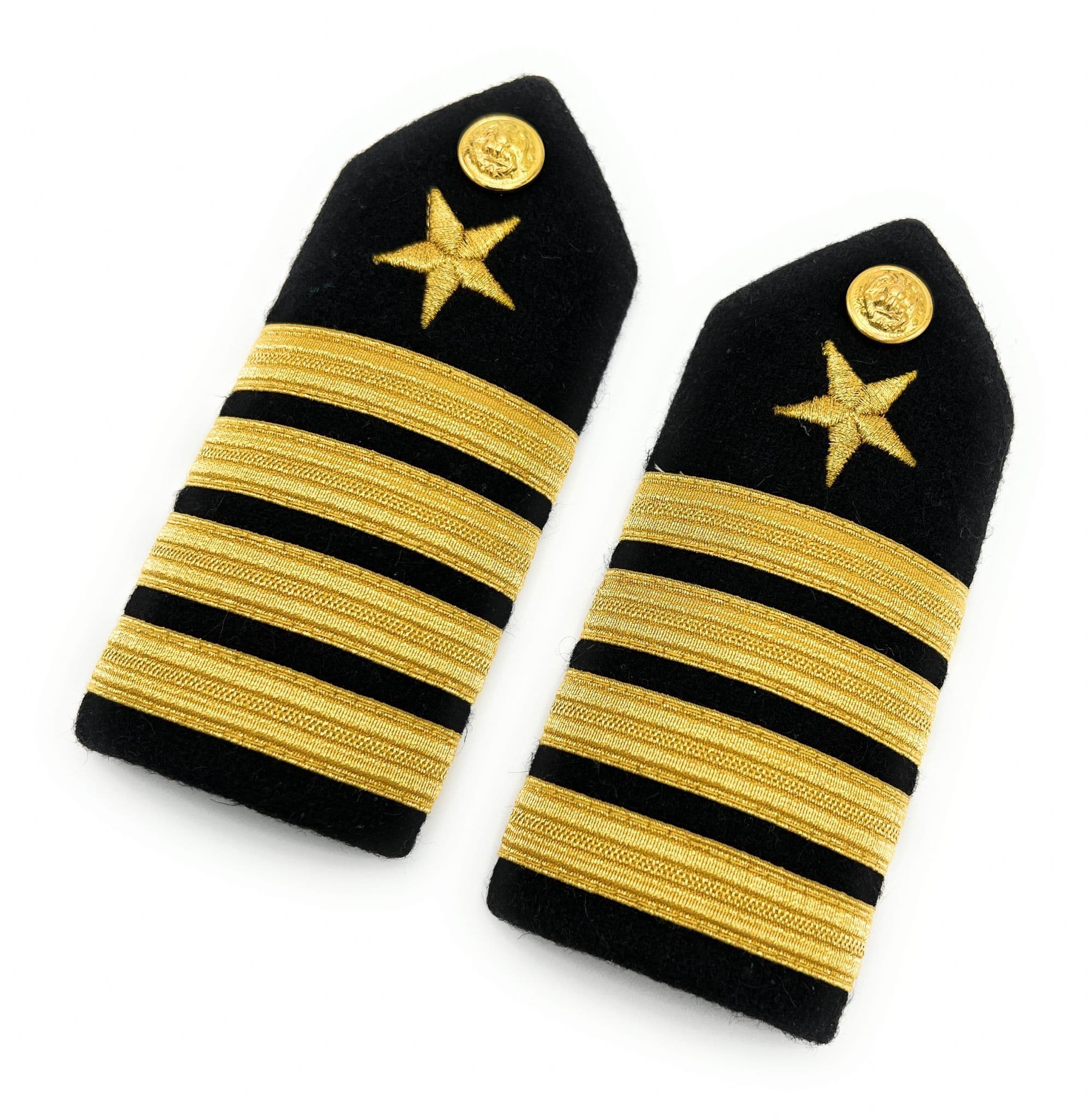 US Navy Captain Shoulder Boards Epaulettes Rank Insignia Hard WW II ...