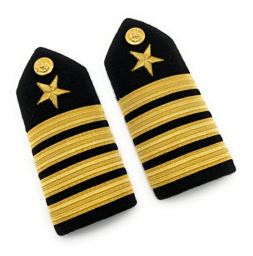 US Navy Captain Shoulder Boards Epaulettes Rank Insignia Hard WW II ...