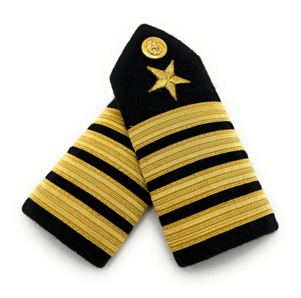 US Navy Captain Shoulder Boards Epaulettes Rank Insignia Hard WW II ...