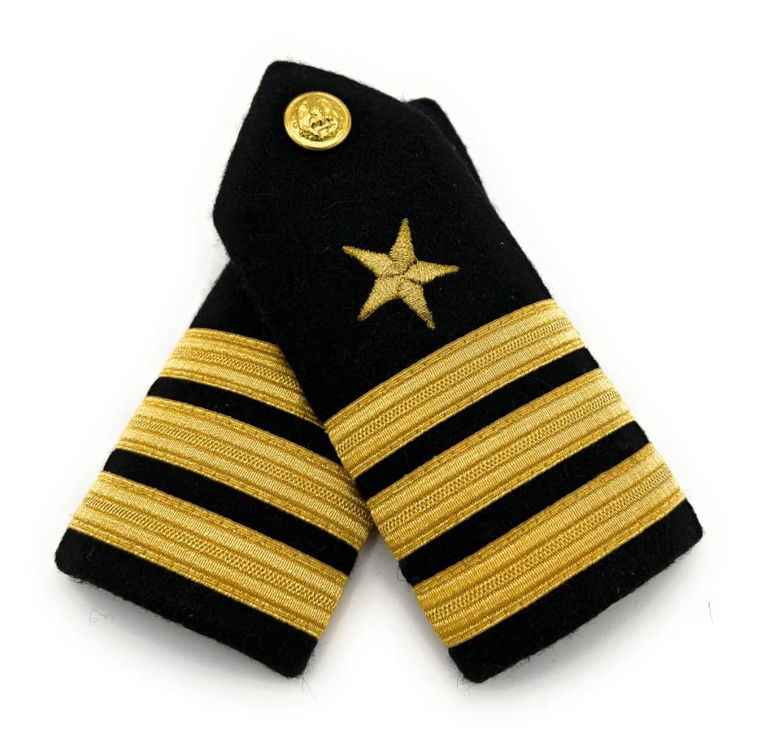 US Navy Commander Shoulder Boards Epaulettes Rank Insignia Hard WW II ...
