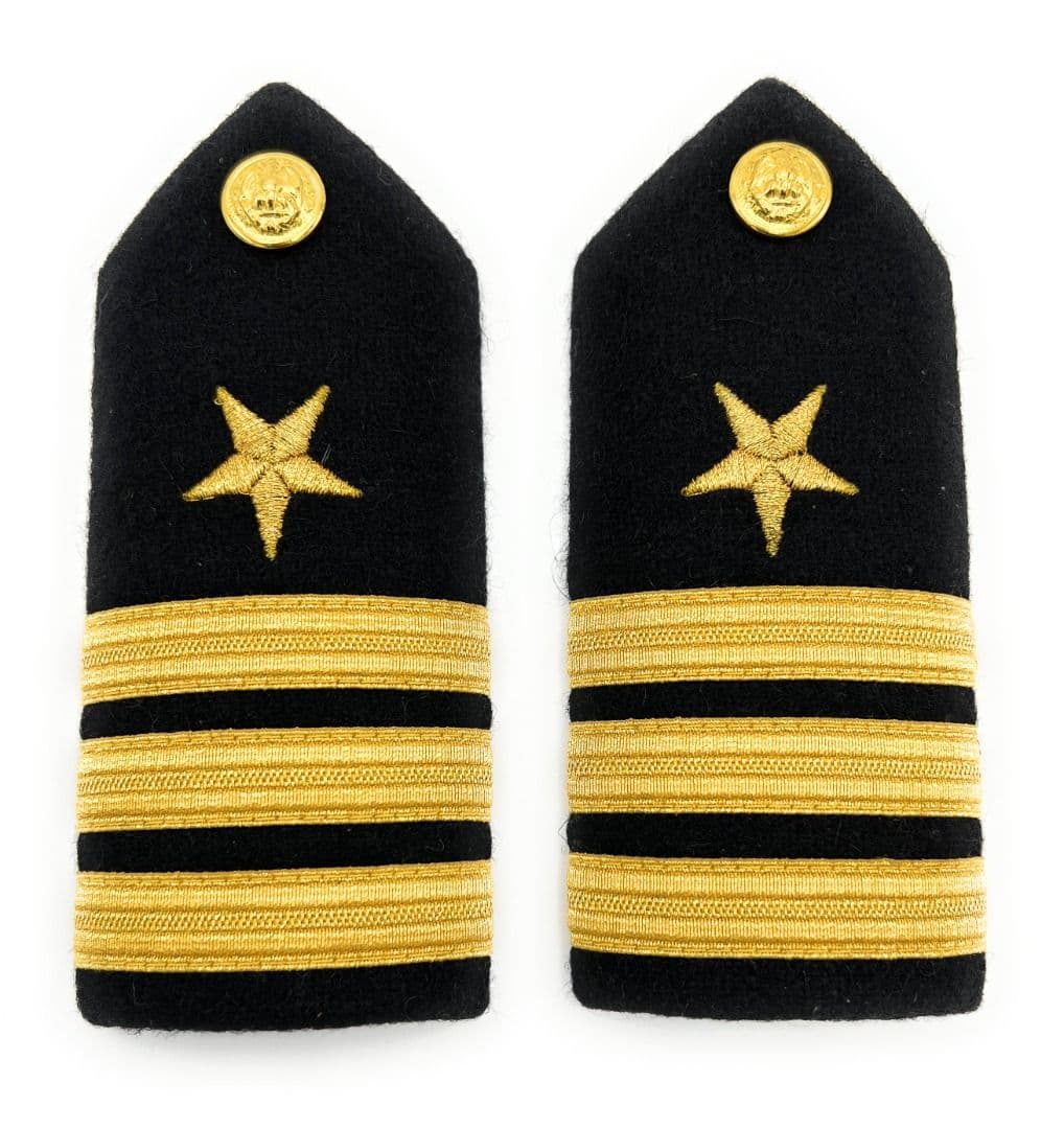 US Navy Commander Shoulder Boards Epaulettes Rank Insignia Hard WW II ...