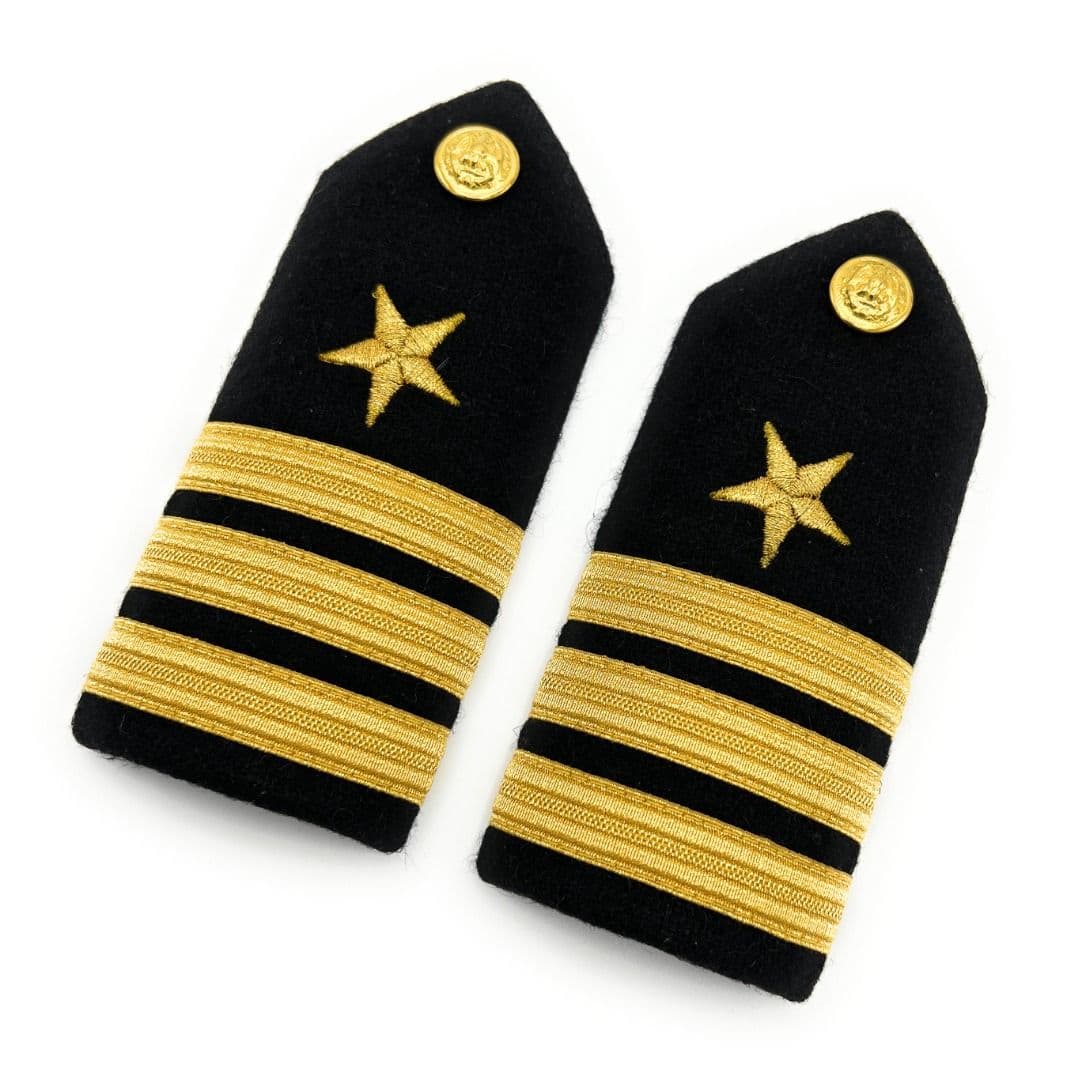 US Navy Commander Shoulder Boards Epaulettes Rank Insignia Hard WW II ...