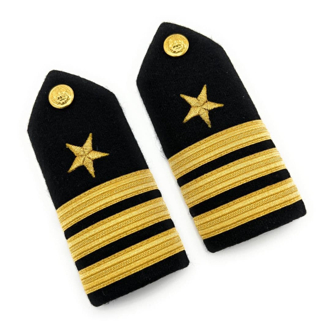 US Navy Commander Shoulder Boards Epaulettes Rank Insignia Hard WW II ...