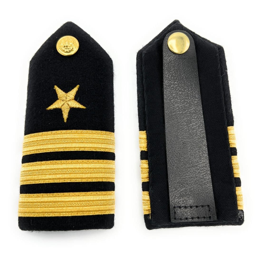 US Navy Commander Shoulder Boards Epaulettes Rank Insignia Hard WW II ...