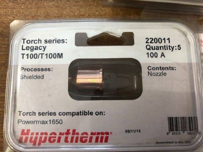 Hypertherm 220011 Max1650 Shielded Nozzle Pack of 5