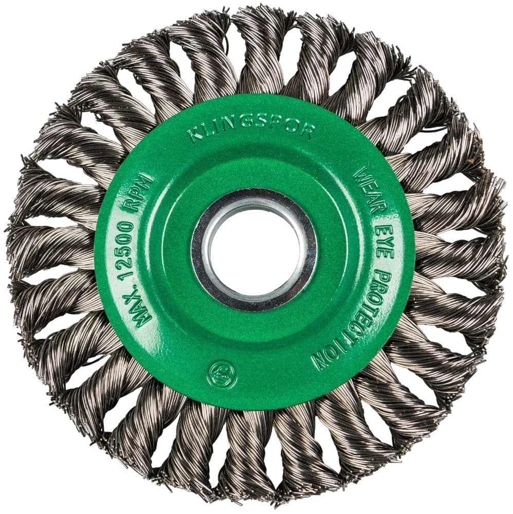 Klingspor Twist Knot Wire Wheel Stainless Steel 125mm x 22 2mm