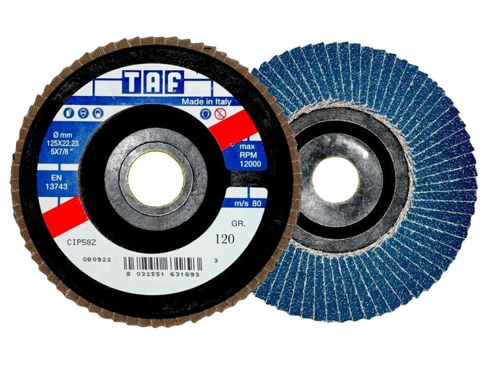 TAF CIP58Z Zirconium Flap Discs 125mm 120 Grit
