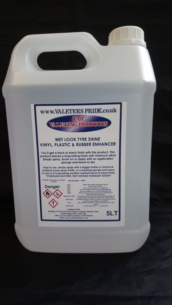 5L Vinyl Polish a Long Life Wet Look Silicone Tyre Trim & Bumper ...
