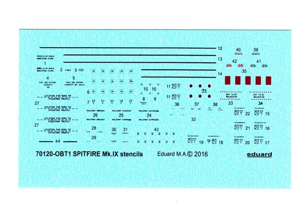Spitfire Mk IX Stencils