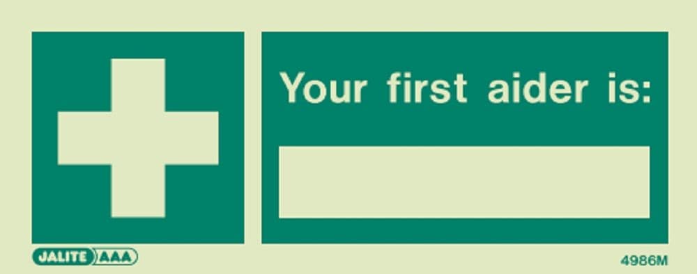 (4986M) First Aider Name Sign