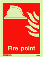 (6459) Jalite Fire point Sign - says 'Fire point'
