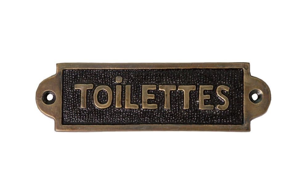 French Toilettes Toilet WC Metal Door Sign Plaque for Bathroom