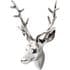 Wall Mounted Silver Metal Stag Deer Head Animal Display 30 cm