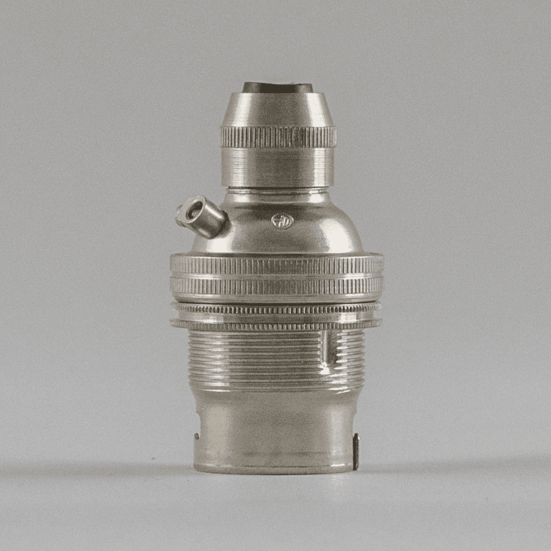 B22 Vintage Bayonet socket - Nickel with Shade Holder