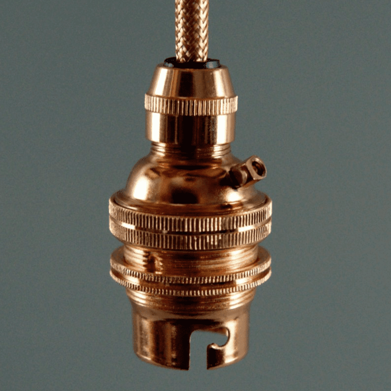 B22 Vintage Bayonet socket - Polished Copper with shade holder