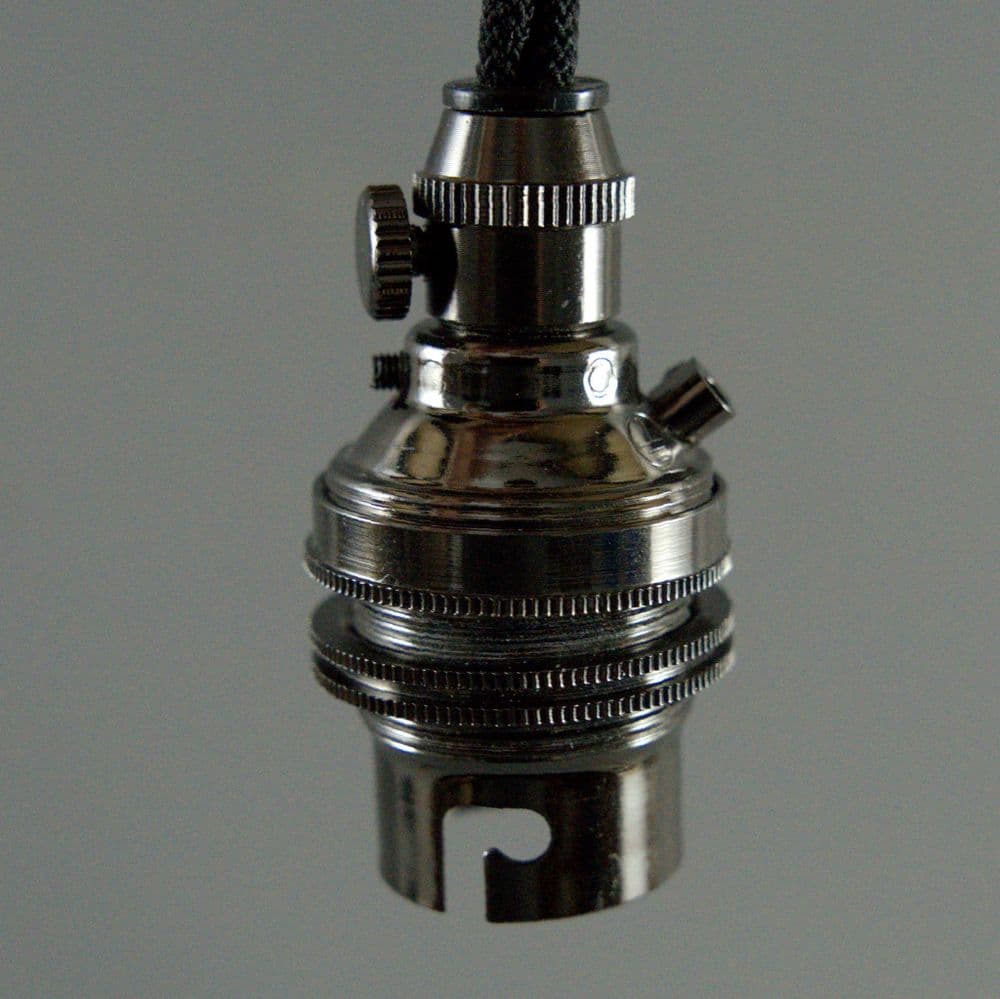 B22 Vintage Bayonet socket - Polished Graphite with shade holder