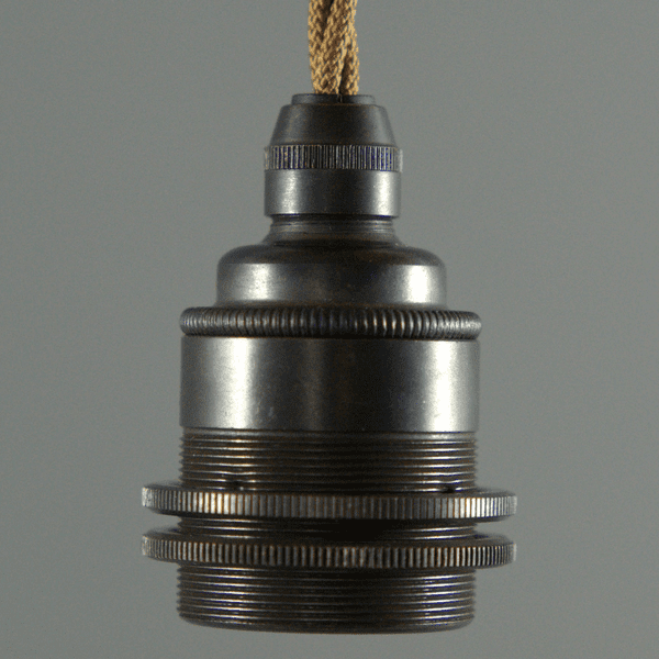 E27 Edison Screw Socket - Gun Metal with shade holder