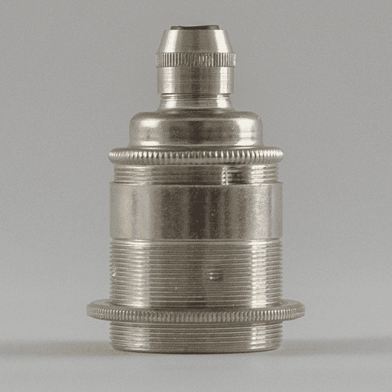 E27 Edison Screw Socket - Nickel with shade holder