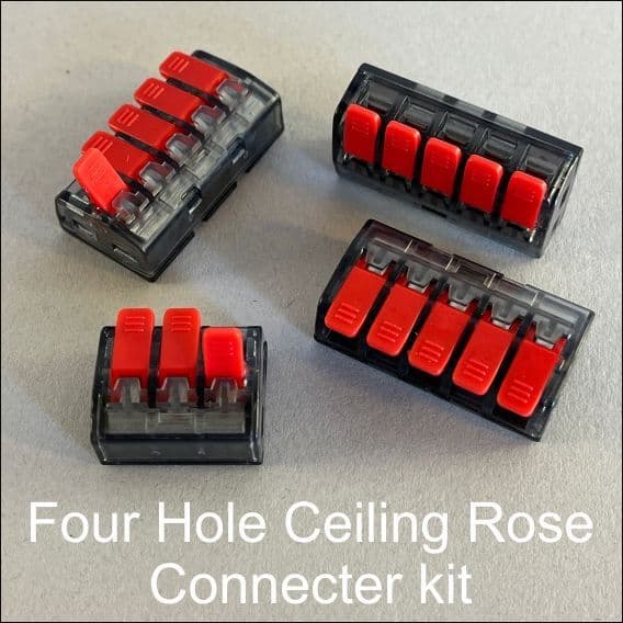 Four Hole Ceiling Rose Connector kit - 3 Core Cable