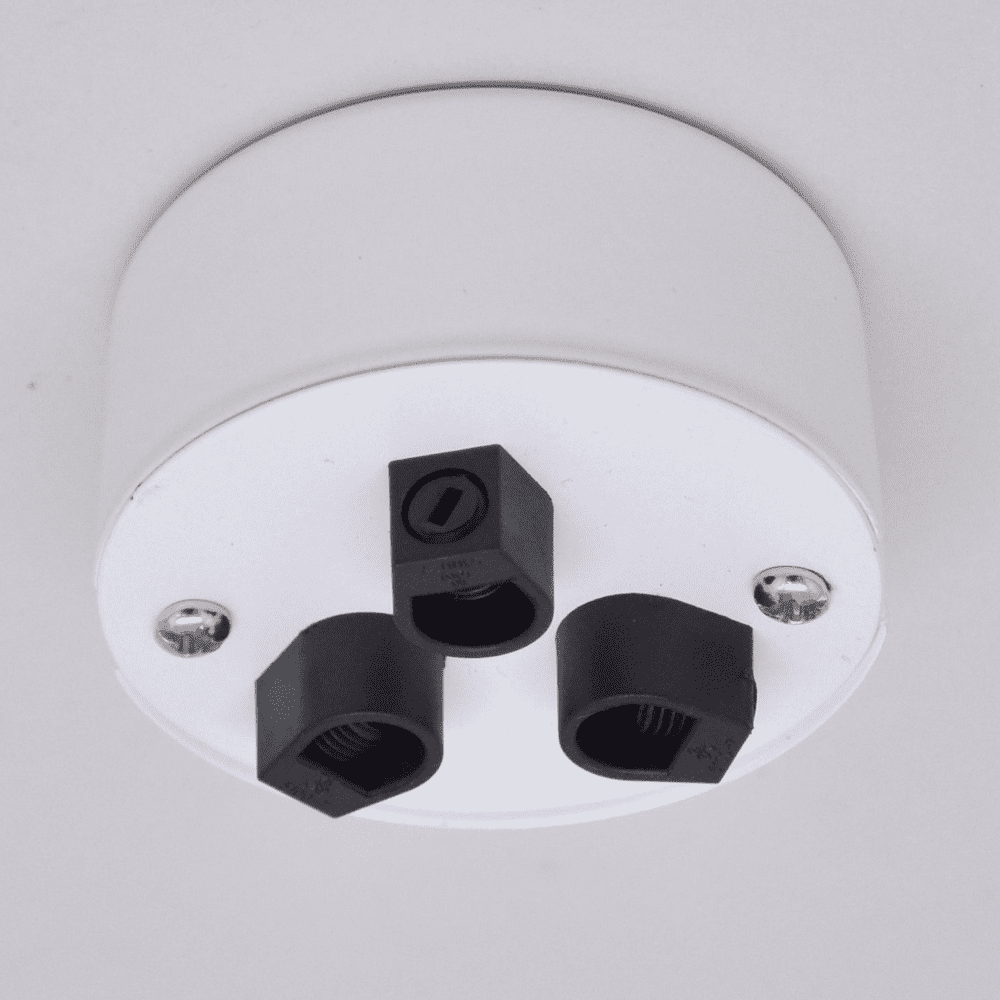 Industrial Steel Three Cable Entry - White