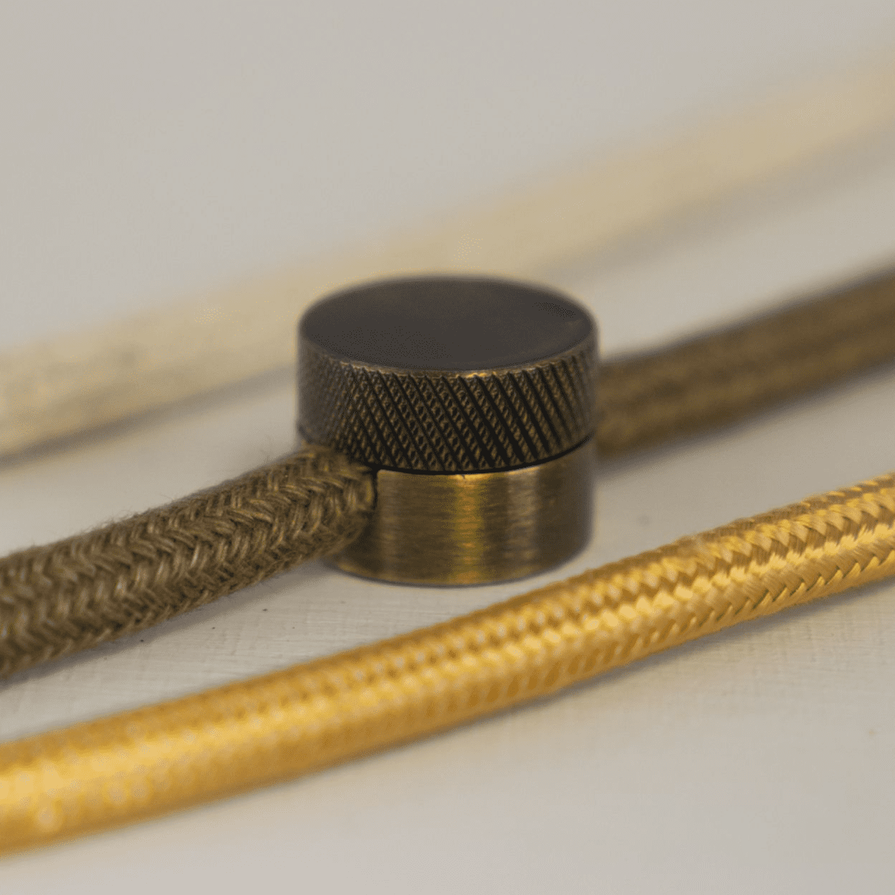 Knurled Aluminium Cable Guide Antique Brass Plated