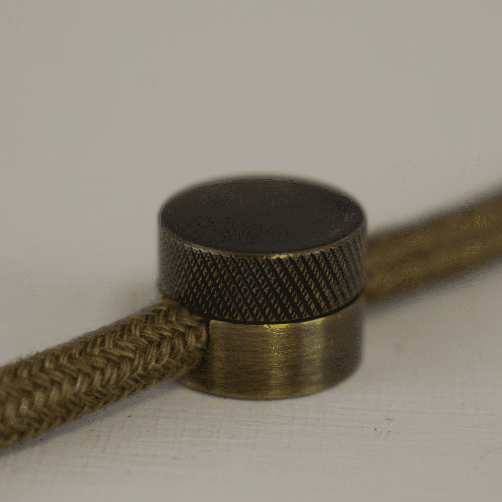 Knurled Aluminium Cable Guide Antique Brass Plated