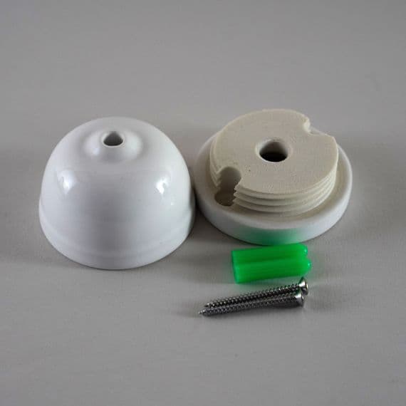 Porcelain Ceiling Rose Domed White