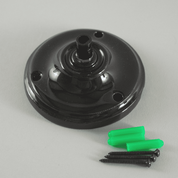 Porcelain Ceiling Rose Large Black
