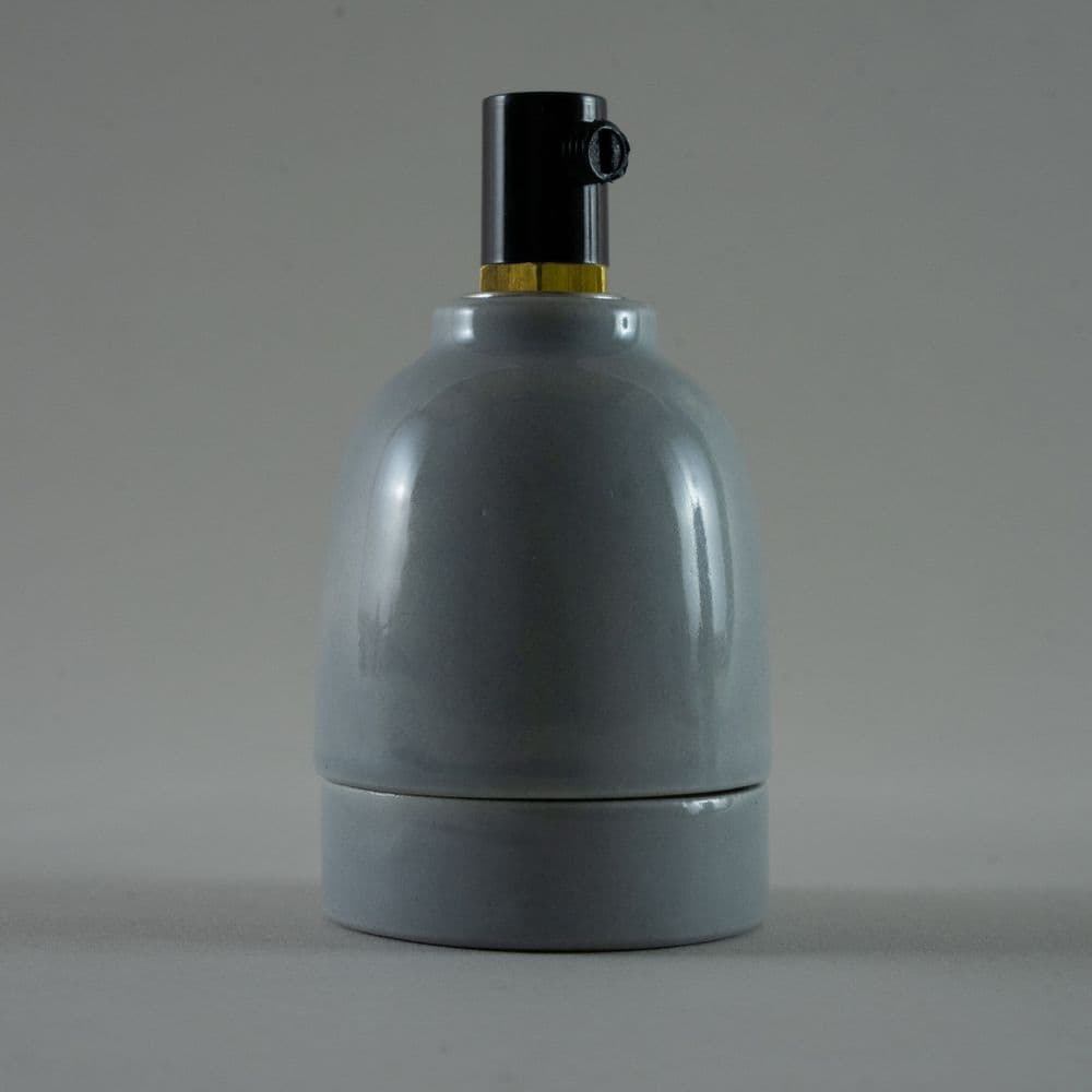 Porcelain E27 Light Socket - Shadow Grey