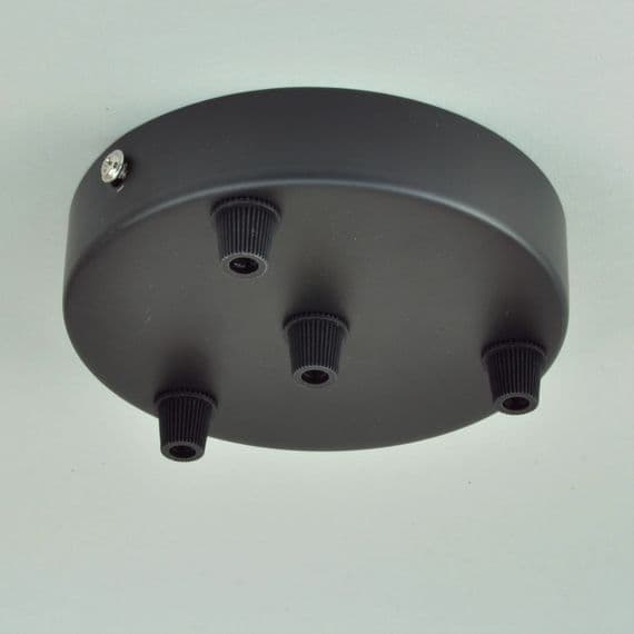 Simple Black Steel 4 Cable Ceiling Rose