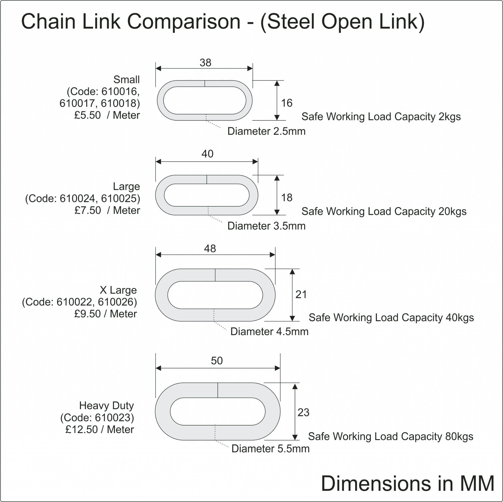 Steel Plated Lighting Chain Small - Brass finish