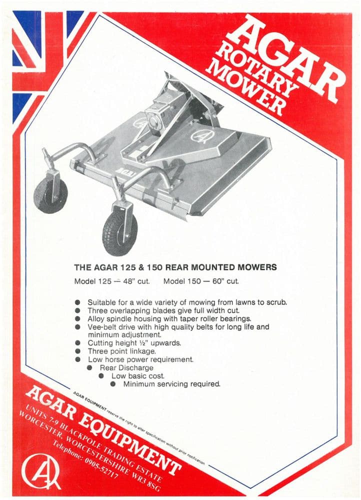 Agar Rotary Mower 125 & 150 Brochure