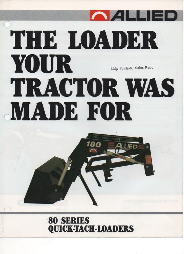 Allied 180 Loader - 80 Series Quick-Tach-Loaders Brochure