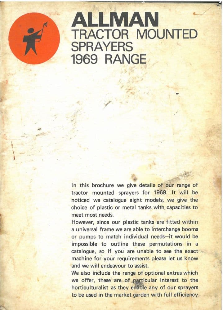 Allman Sprayer Range Catalogue Brochure - 1969 - Speedispray Sprayall ...
