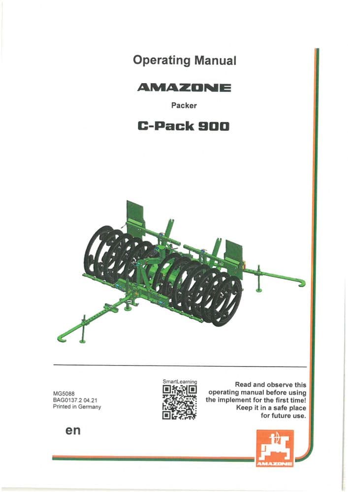 Amazone Packer C-Pack 900 Operators Manual