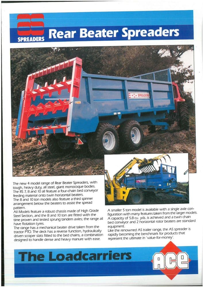 AS Marston Trailers Rear Beater Spreaders Brochure