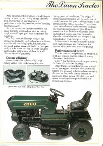 ATCO Lawn Mowers and Lawn Tractors Brochure