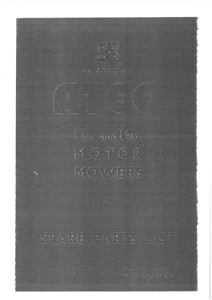 Atco Mower 12inch & 14inch Parts Manual