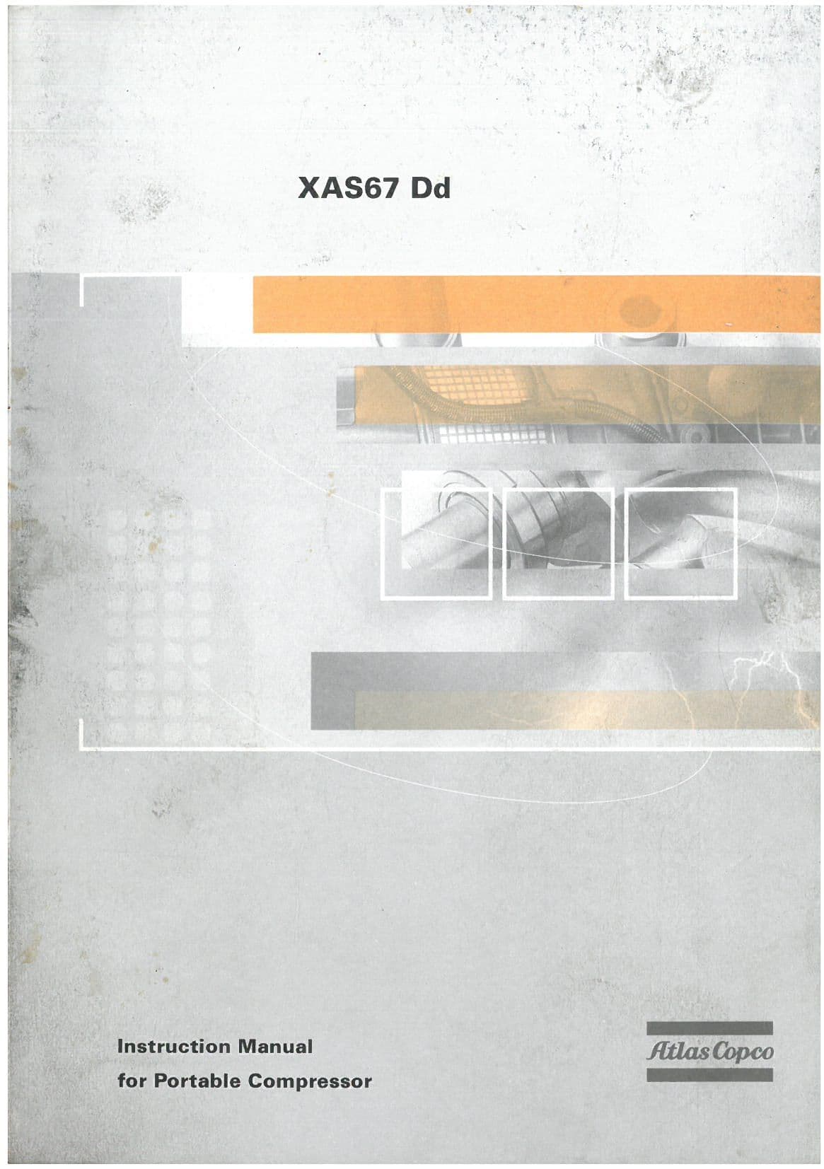 Atlas Copco Portable Compressor XAS67Dd Operators Manual with Parts ...