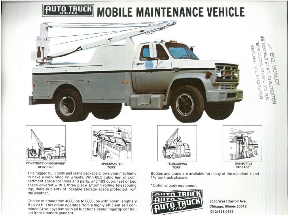 Auto Truck Chicago Mobile Maintence Vehicle Brochure