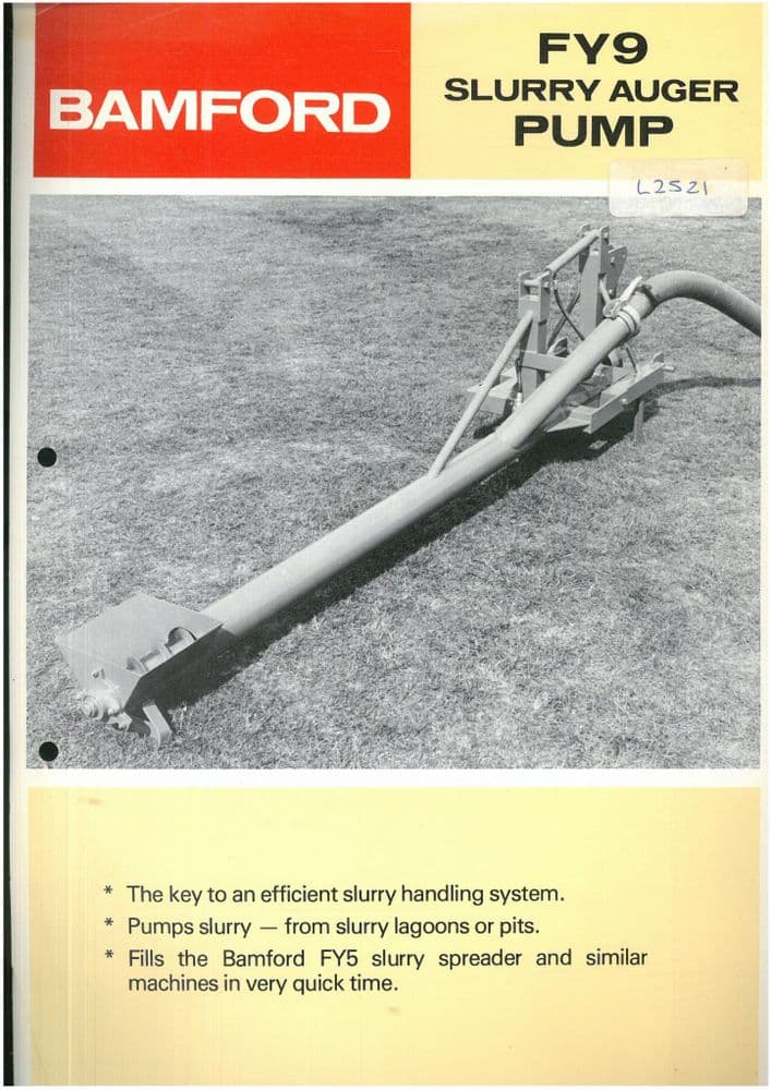 Bamford FY9 Slurry Auger Pump