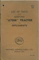 Barford Atom Tractor and Implements Parts Manual - ORIGINAL