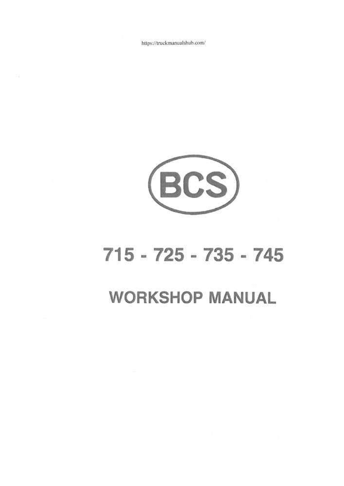 BCS Walking Tractor 715 725 735 745 Workshop Manual