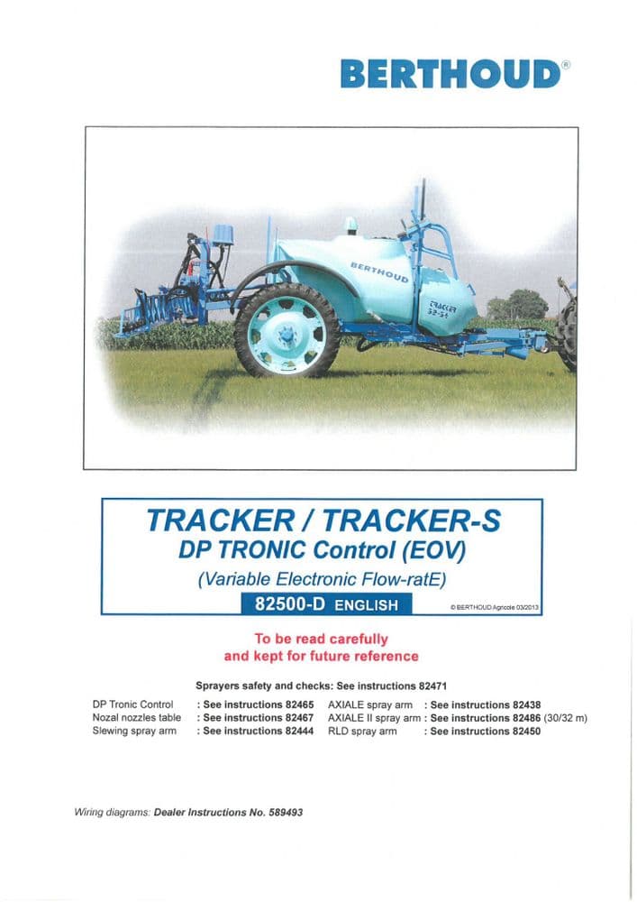 Berthoud Sprayer Tracker Operators Manual