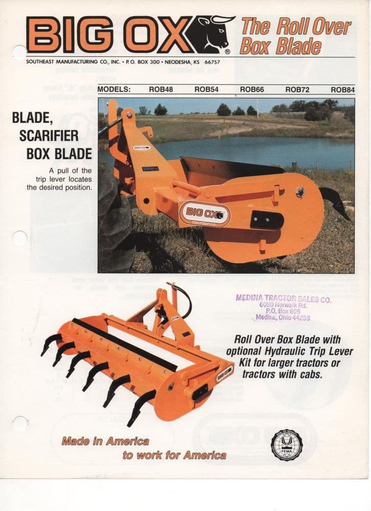 Big Ox - The Roll Over Box Blade Brochure